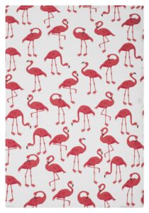 mukitchen kitchen designer print towel set, flock of flamingos