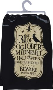 primitives by kathy 31st of october midnight halloween witches soiree beware pointy hats home décor kitchen towel