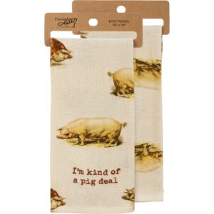 primitives by kathy i'm kind of a pig deal decorative kitchen towel