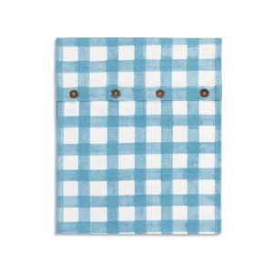 demdaco blue gingham plaid 16 x 40 all cotton infinity loop kitchen hand dish towel