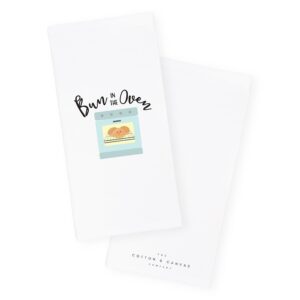 The Cotton & Canvas Co. Bun in The Oven Soft and Absorbent Kitchen Tea Towel, Flour Sack Towel and Dish Cloth