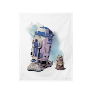 bioworld star wars grogu and r2-d2 kitchen dish towel