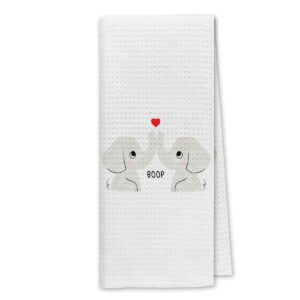 dibor elephants boop love kiss heart kitchen towels dish towels dishcloth,wild animal shark decorative absorbent drying cloth hand towels tea towels for bathroom kitchen,wife girlfriend gifts