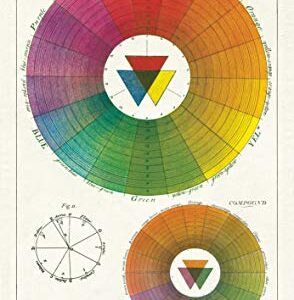 Cavallini Papers & Co. Color Wheel Tea Towel, Multi