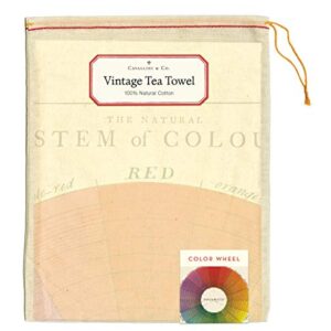 Cavallini Papers & Co. Color Wheel Tea Towel, Multi