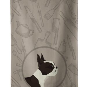 Caroline's Treasures CK2172KTWL Boston Terrier in The Kitchen Kitchen Towel Dish Cloths Guest Hand Towel Decorative Bathroom Towel for Face,Tea, Dishcloth, Kitchen and Bath