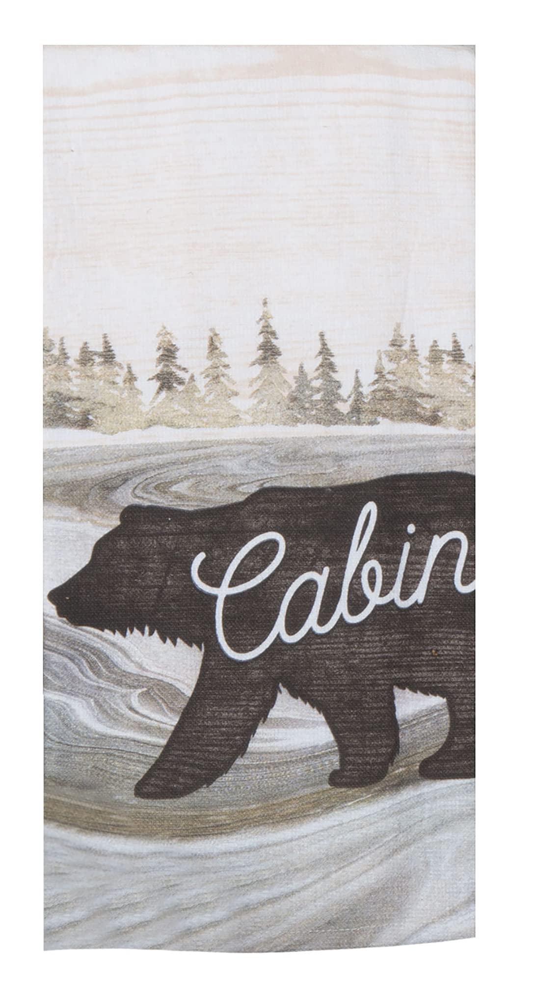 2 Rustic Lodge Dish Towels - Bear Themed Dish Towels | Wilderness Animals Woodland Themed Cabin Kitchen Towels | Camping Dish Towel Set for Hand, Cabin Dishes, Bathroom, Hunting Decor with Recipe Card