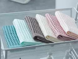 Kitchen WASH Towel Set (6 Piece) 100% Cotton, Waffle Pattern