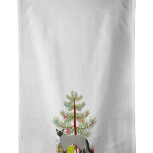 Caroline's Treasures CK4564WTKT Balinese #1 Cat Merry Christmas White Kitchen Towel Set of 2 Dish Towels Decorative Bathroom Hand Towel for Hand, Face, Hair, Yoga, Tea, Dishcloth, 19 X 25, White