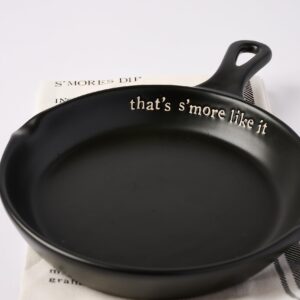 Mud Pie, Black, S'More Set, 11.75" x 8" | spoon 5.5" 26" x 16.5", skillet 11 3/4" x 8" | towel 26" x 16 1/2"