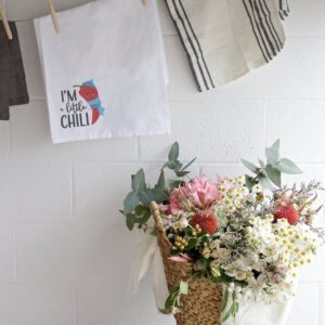 The Cotton & Canvas Co. I'm A Little Chili Soft and Absorbent Kitchen Tea Towel, Flour Sack Towel and Dish Cloth