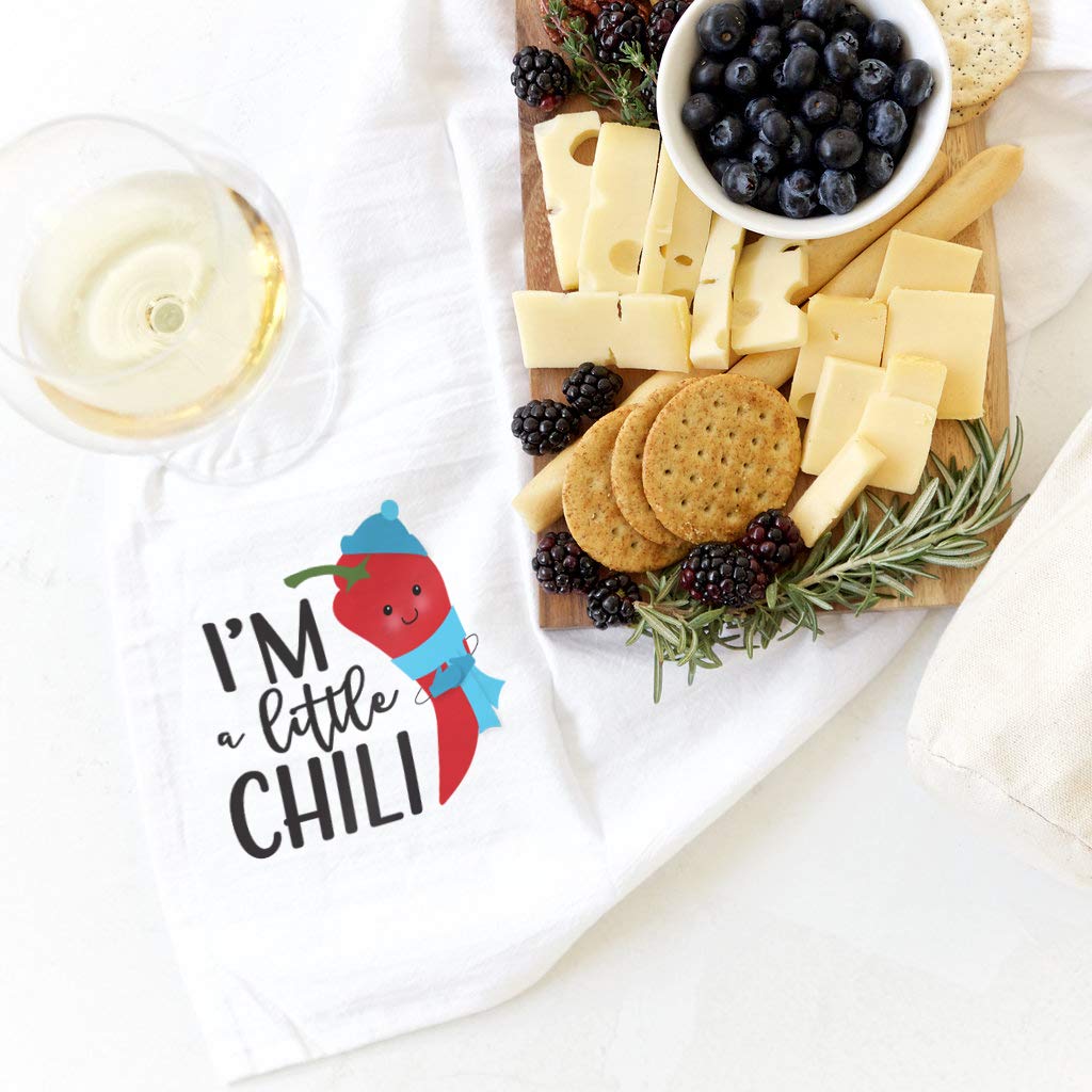 The Cotton & Canvas Co. I'm A Little Chili Soft and Absorbent Kitchen Tea Towel, Flour Sack Towel and Dish Cloth