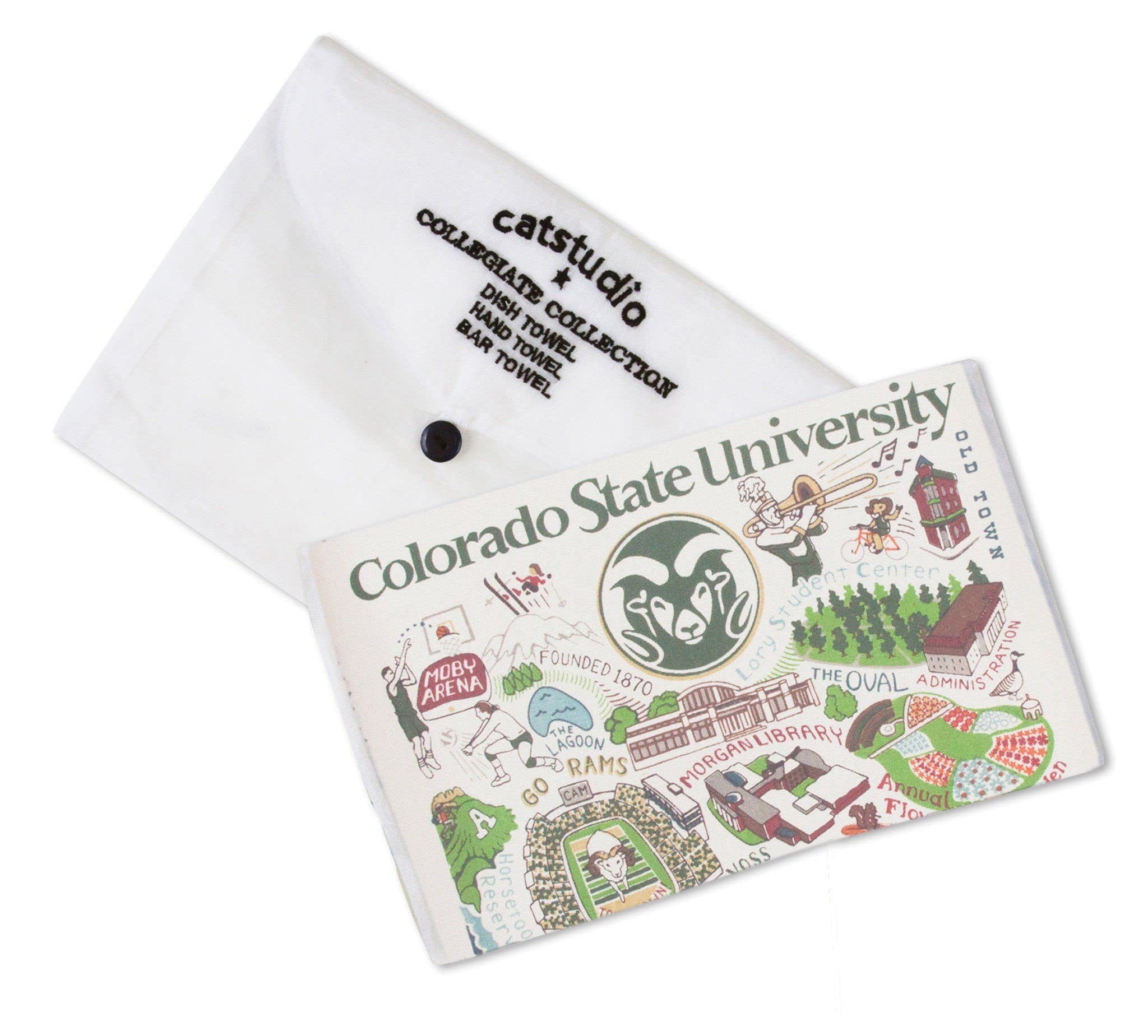 Catstudio Dish Towel, Colorado State University Rams Hand Towel - Collegiate Kitchen Towel for Colorado State Fans for Students, Graduation, Parents and Alums