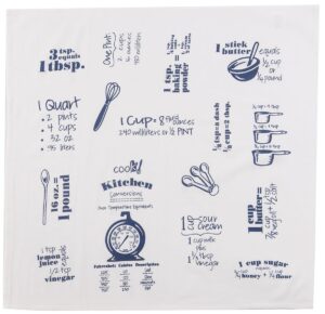 kay dee designs cook's kitchen conversions & equivalents krinkle flour sack towel, cobalt