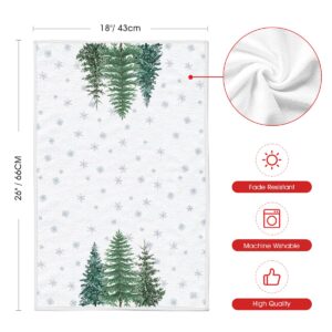 Artoid Mode Mistletoe Snowflake Tree Merry Christmas Kitchen Towels Dish Towels, 18x26 Inch Seasonal Hello Winter Decoration Hand Towels Set of 4