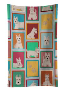 caroline's treasures mlm1158ktwl lots of wheaten scottish terrier kitchen towel dish cloths guest hand towel decorative bathroom towel for face,tea, dishcloth, kitchen and bath