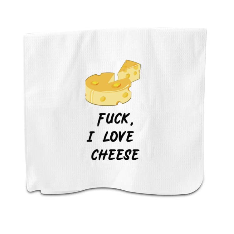 PXTIDY Funny Cheese Kitchen Towel Fuck I Love Cheese Flour Sack Towel Kitchen Dish Towel Sweet Housewarming Gift Cheese Lover Gift