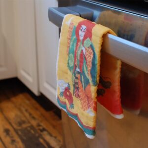 Nawrap Printed Dishcloth, Made in Japan, Durable and Absorbent, Traditional Kabuki Print