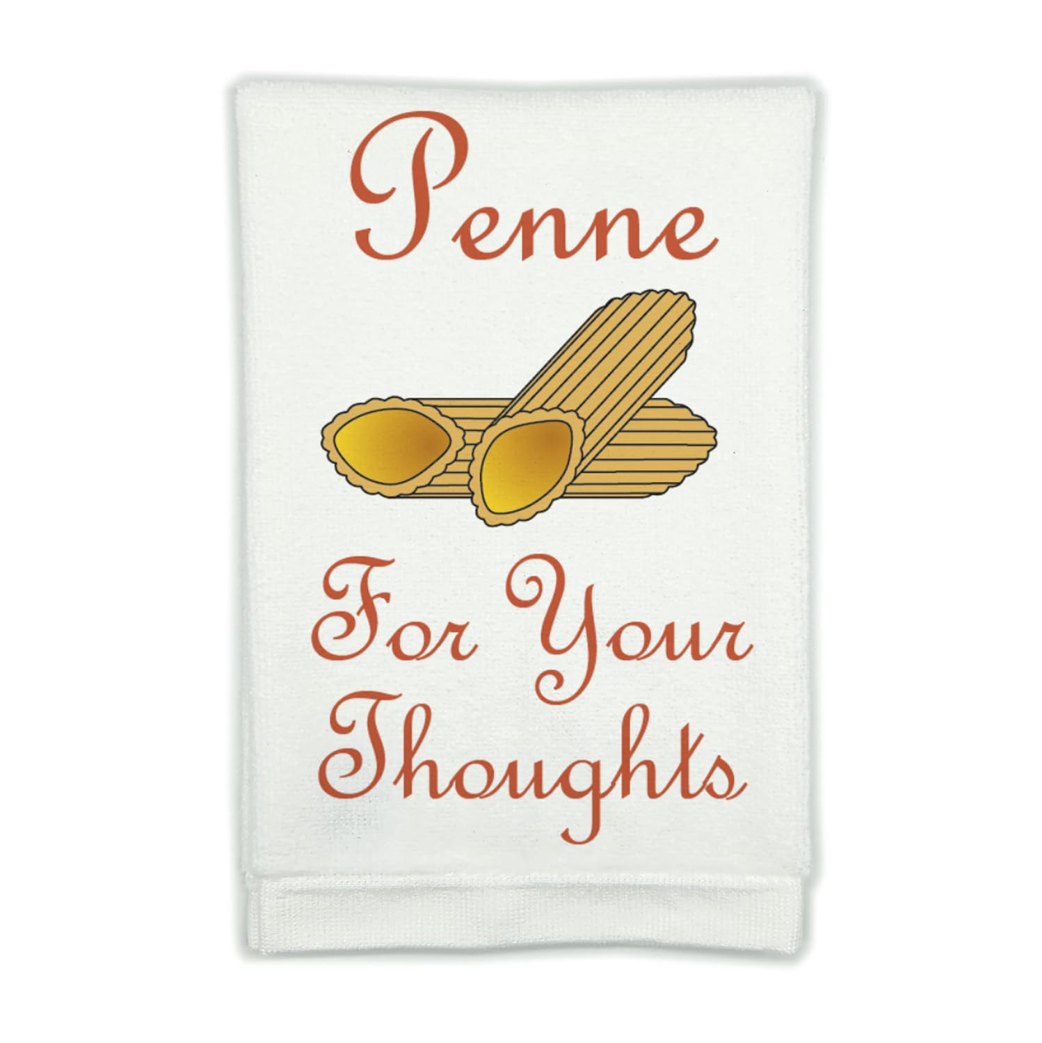 Italian Cooking Pasta-Themed Kitchen Towel - Penne For Your Thoughts -16x25 Inches