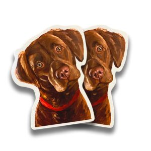 two chocolate lab sticker - cute chocolate lab car sticker - chocolate labrador vinyl sticker - waterproof chocolate lab sticker - labrador retriever sticker - lab sticker - dog window sticker