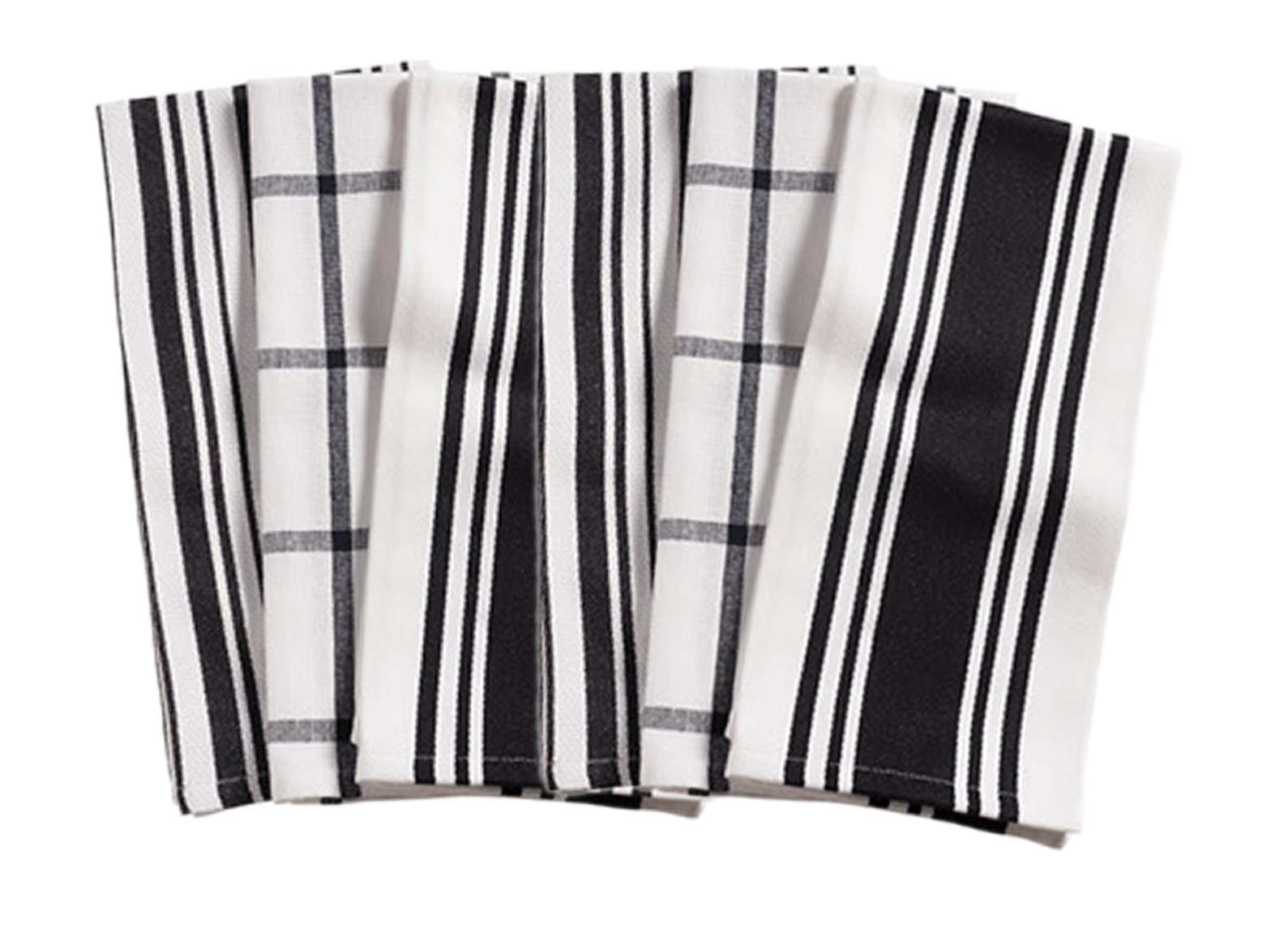 KAF Home Kitchen Towels, Set of 6, Black & White, 100% Cotton, Machine Washable, Ultra Absorbent