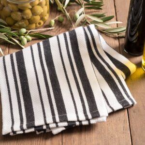 KAF Home Kitchen Towels, Set of 6, Black & White, 100% Cotton, Machine Washable, Ultra Absorbent