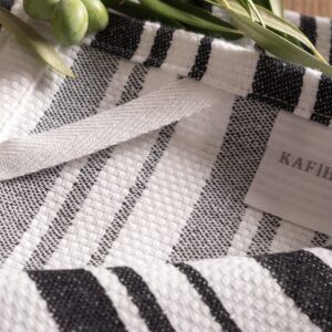 KAF Home Kitchen Towels, Set of 6, Black & White, 100% Cotton, Machine Washable, Ultra Absorbent