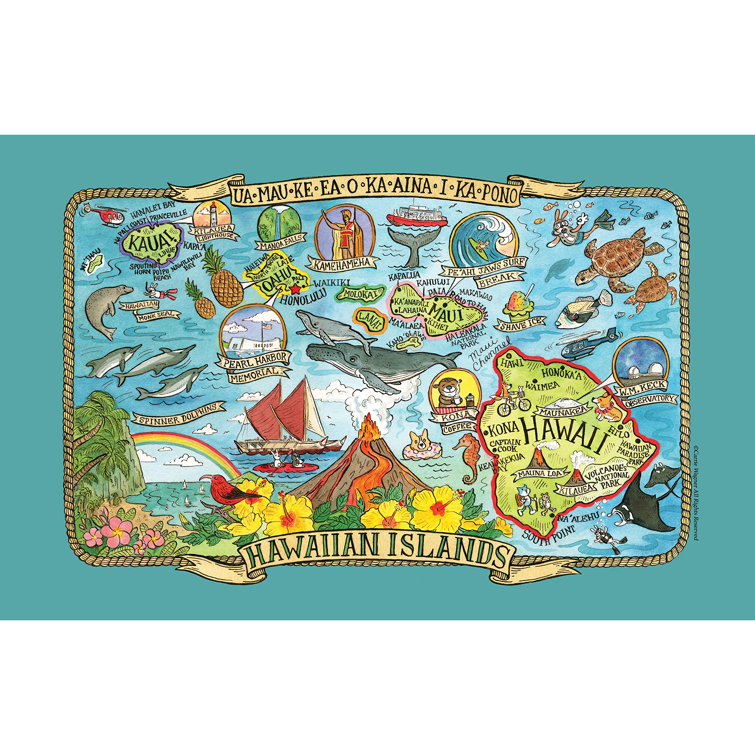 Kay Dee Designs Adventure Destinations Hawaii Map Tea Kitchen Towel, 18" x 28", Various