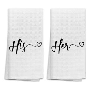 OHSUL His and Hers Highly Absorbent Bath Towels Set of 2,His and Hers Beach Towels Hand Towels,Wedding Anniversary Valentine’s Gift for Couples,Wife Husband Boyfriend Girlfriend Gifts