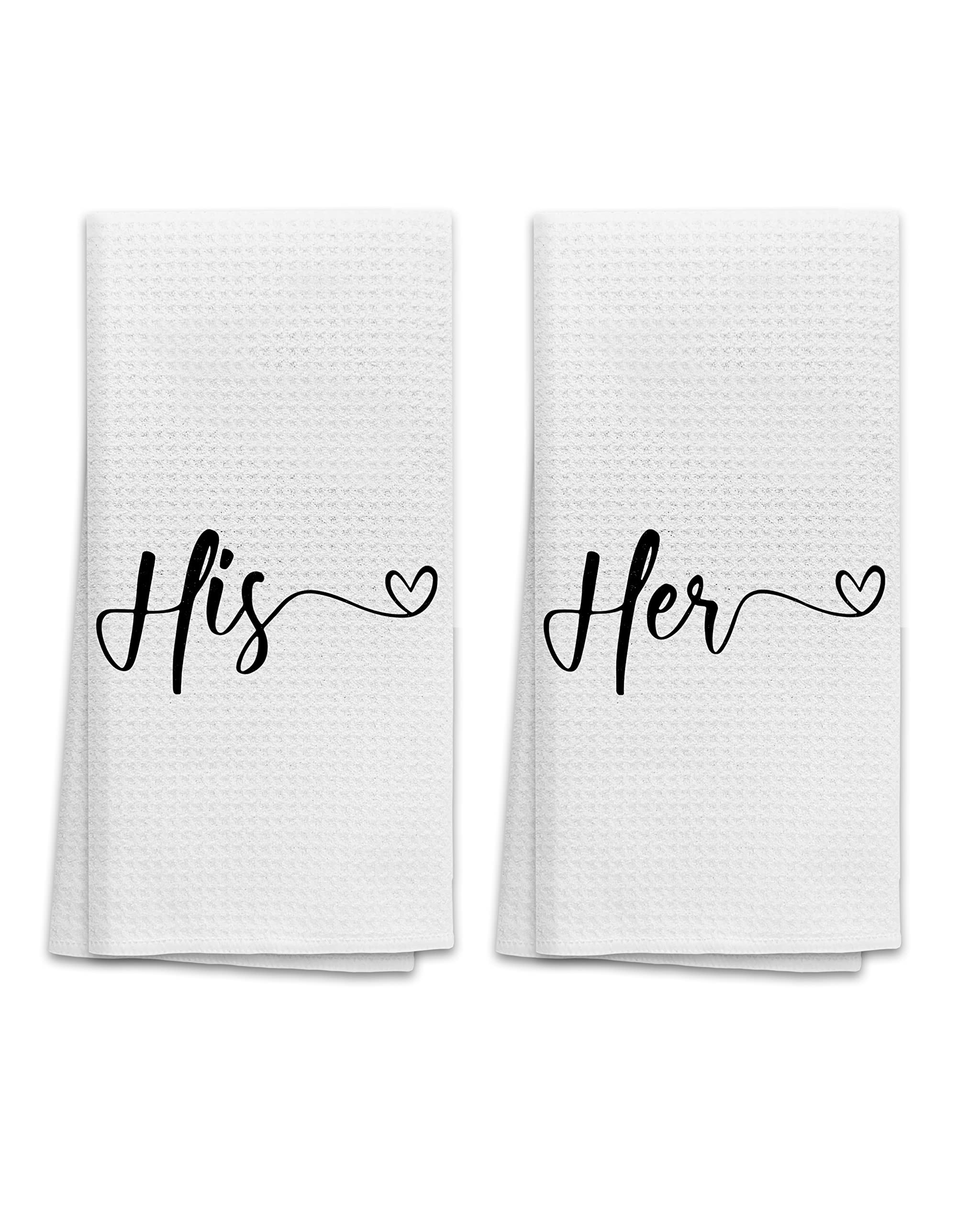 OHSUL His and Hers Highly Absorbent Bath Towels Set of 2,His and Hers Beach Towels Hand Towels,Wedding Anniversary Valentine’s Gift for Couples,Wife Husband Boyfriend Girlfriend Gifts