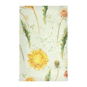 jihqo yellow dandelion dish towels for kitchen soft tea towel set of 4 absorbent dishcloths hand towels for drying dish cloths 28" x 18"