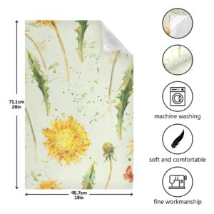 Jihqo Yellow Dandelion Dish Towels for Kitchen Soft Tea Towel Set of 4 Absorbent Dishcloths Hand Towels for Drying Dish Cloths 28" x 18"