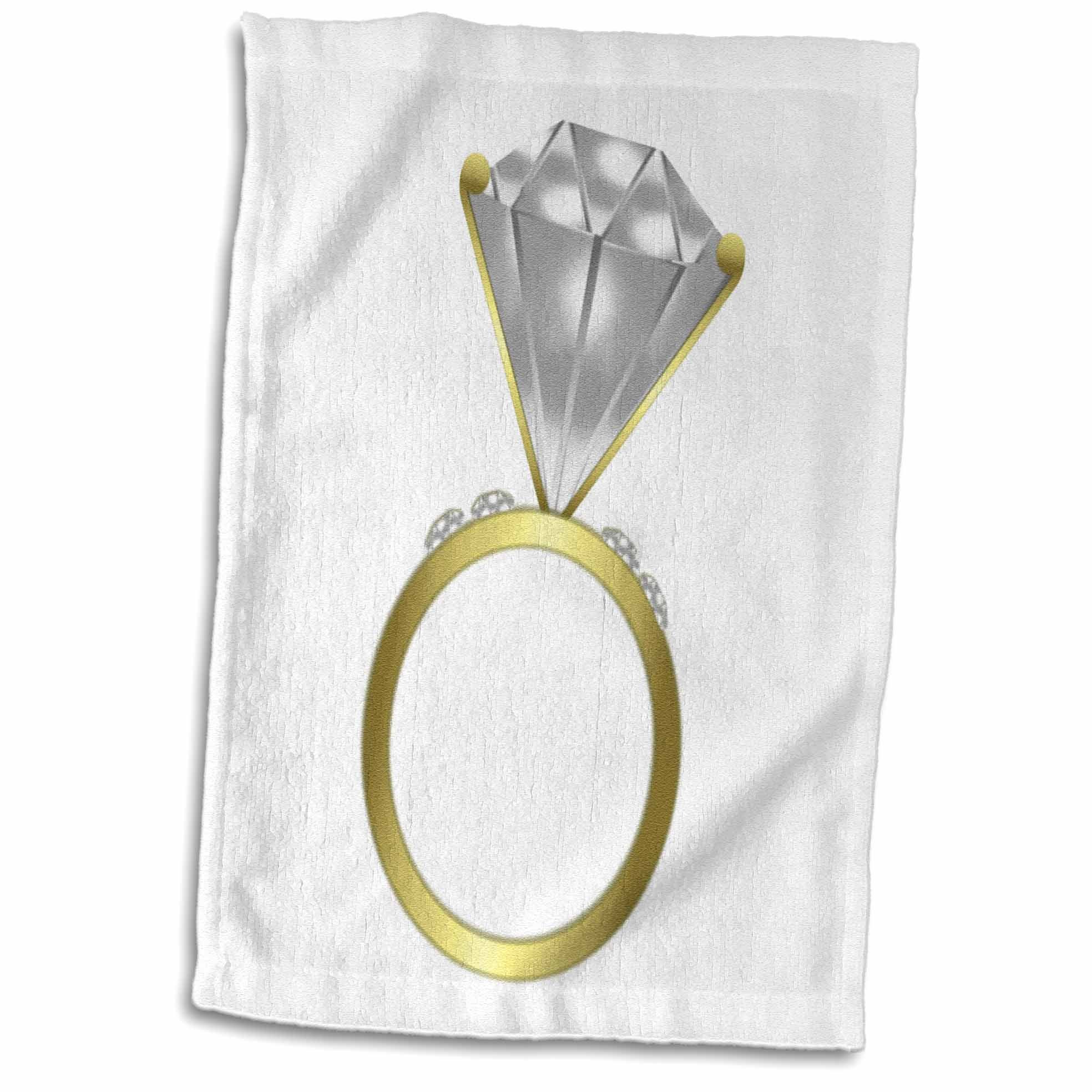 3D Rose Engagement Ring Towel, 15" x 22"