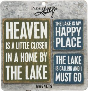 primitives by kathy wooden magnet set, lake