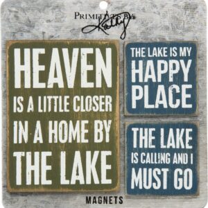 Primitives By Kathy Wooden Magnet Set, Lake