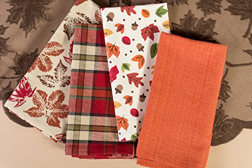 DII Rustic Autumn Leaves Kitchen Collection Thanksgiving & Fall Table Décor, Napkin Set, 20x20, 6 Piece