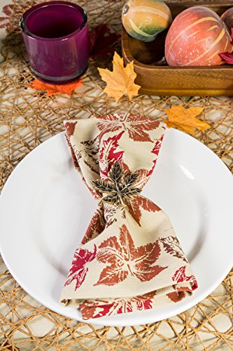 DII Rustic Autumn Leaves Kitchen Collection Thanksgiving & Fall Table Décor, Napkin Set, 20x20, 6 Piece