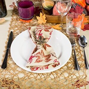 DII Rustic Autumn Leaves Kitchen Collection Thanksgiving & Fall Table Décor, Napkin Set, 20x20, 6 Piece