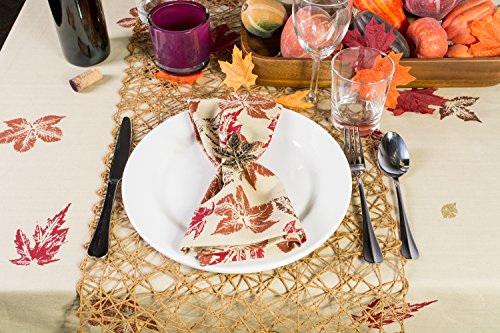 DII Rustic Autumn Leaves Kitchen Collection Thanksgiving & Fall Table Décor, Napkin Set, 20x20, 6 Piece