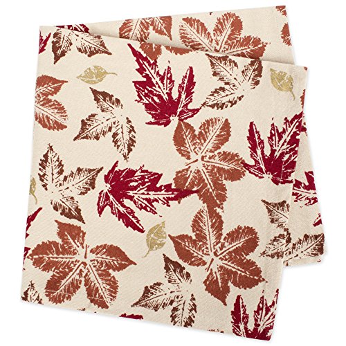 DII Rustic Autumn Leaves Kitchen Collection Thanksgiving & Fall Table Décor, Napkin Set, 20x20, 6 Piece