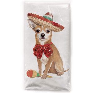 mary lake-thompson chihuahua sombrero cotton flour sack kitchen towel