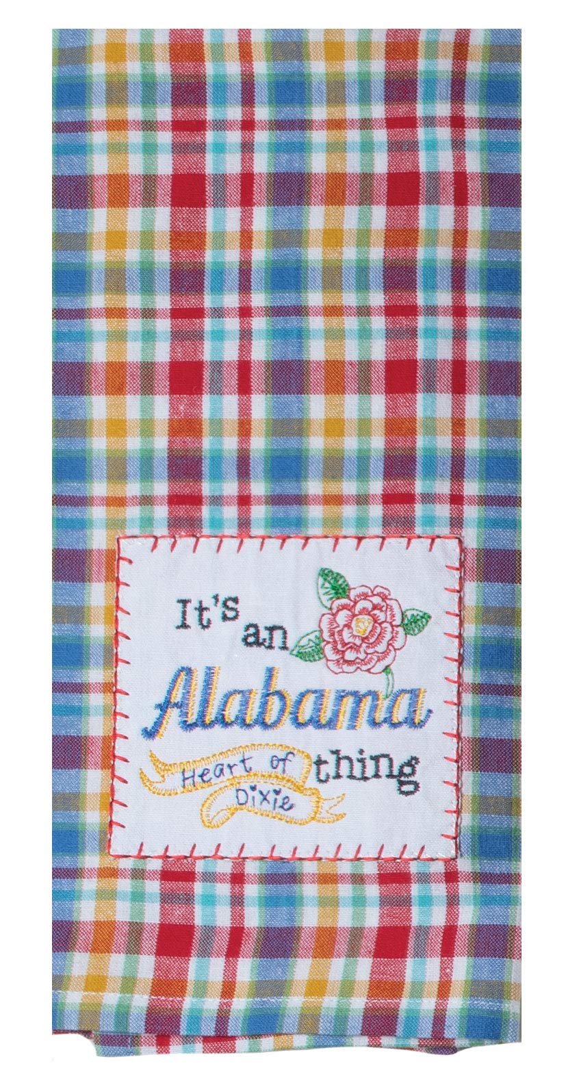 DHE 2 Piece Kay Dee Home State of Alabama Embroidered Kitchen Towel Bundle, Multicolored