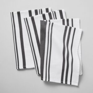 sur la table striped kitchen towels, set of 3, sardine