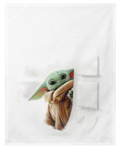 bioworld the mandalorian grogu peeking white dish towel