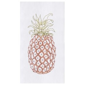 c&f home pineapple flour sack kitchen towel decor decoration 18" x 27" white