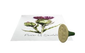 exclusively irish kitchen set 1 thistle cookie stamp and 1 thistle flower of scotland tea towel