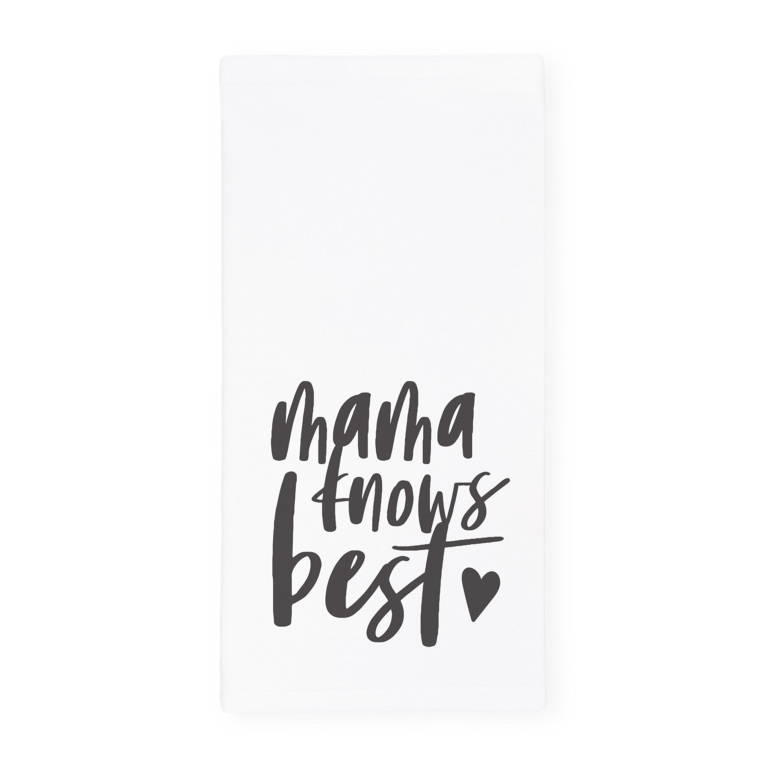 The Cotton & Canvas Co. Mama Knows Best Soft and Absorbent Kitchen Tea Towel, Flour Sack Towel and Dish Cloth, for Her