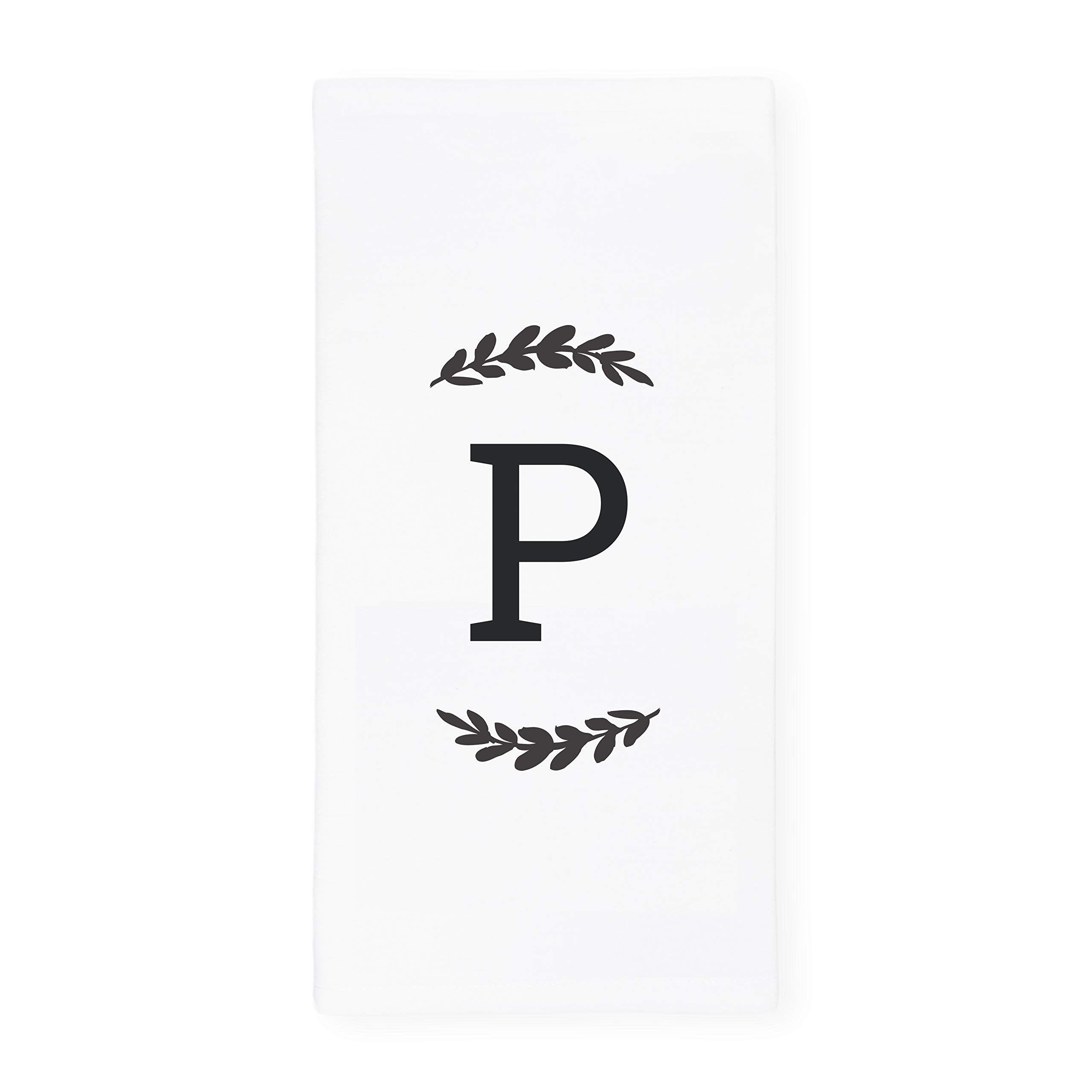 The Cotton & Canvas Co. Personalized Single Monogram Initial P Soft Absorbent Kitchen Tea Towel, Flour Sack Towel, Dish Cloth