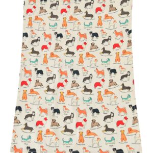 Home-X Dog Illustration Tea Towel for Cooking & Serving, Brightly Colored Print Pattern