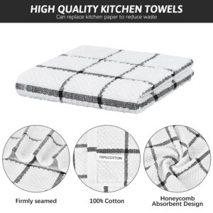 Nialnant 14 Pack Kitchen Towels,8 Pack 12x12 Inches 8 Ring Spun Dish Rags + 6 Pack 13x13 Inches Waffle Weave Dish Towels for Kitchen